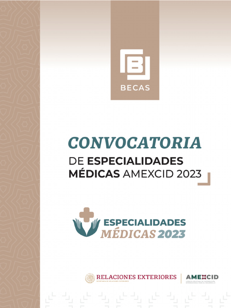 MOD_Convocatoria_Beca_de_Especialidades_M_dicas_AMEXCID_2023_VF3 | PDF | México | Medicina