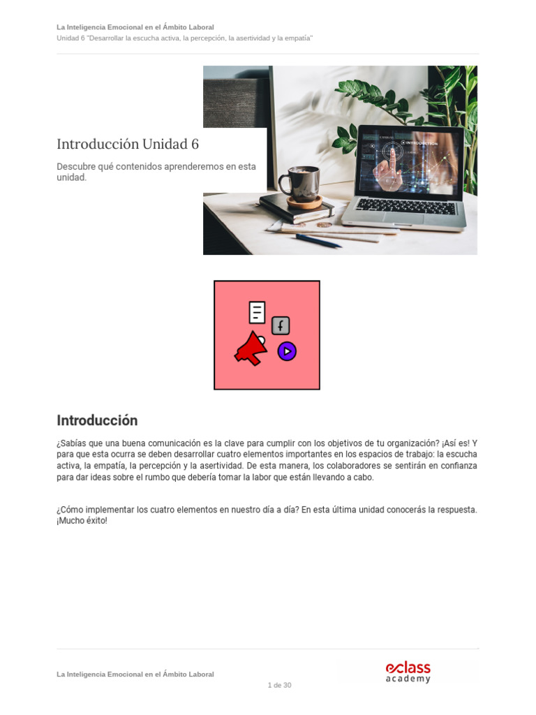 La Inteligencia Emocional en El Ambito Laboral Unidad 6 Desarrollar La ...