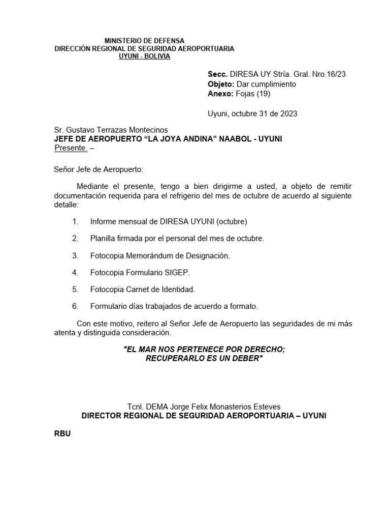 Oficio - Diresa - Septiembre of Sr. Gustavo | PDF