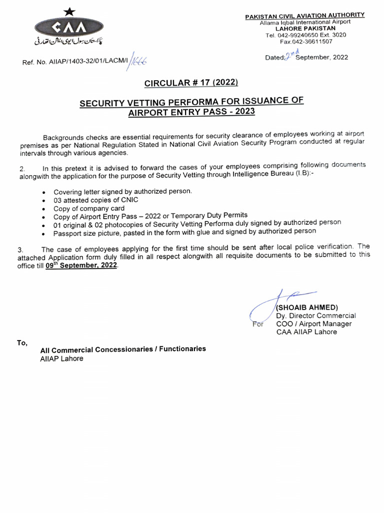 Circular No. 17 - Security Vetting Performa (IB) | PDF | Government ...