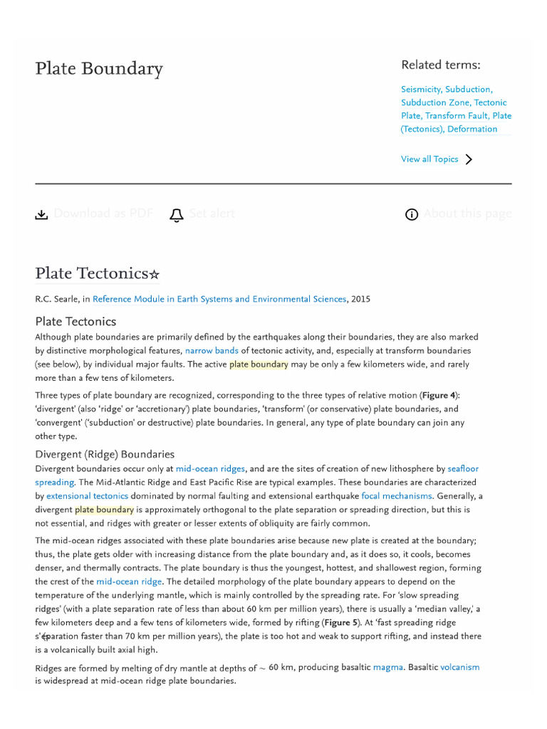 Sciencedirect Topic Plate Boundary | PDF