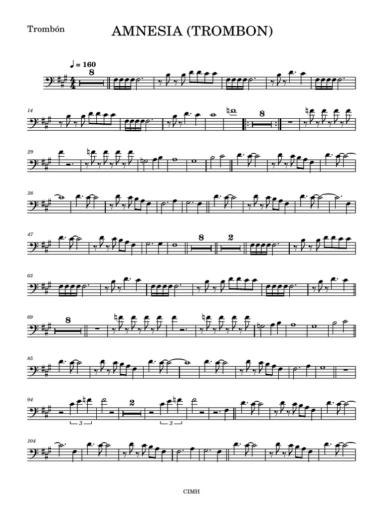 AMNESIA (TROMBON)-Trombón | PDF