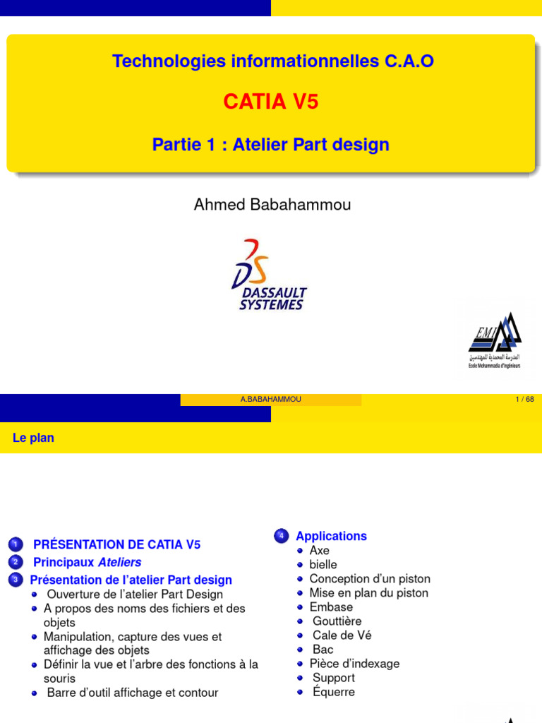 Introduction à CATIA V5 Part Design | PDF | Dessin technique | Bouton ...