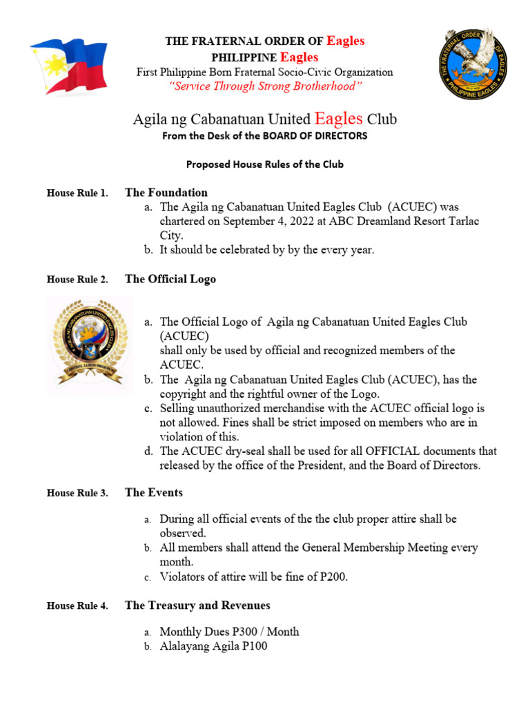 Eagles House Rules | PDF