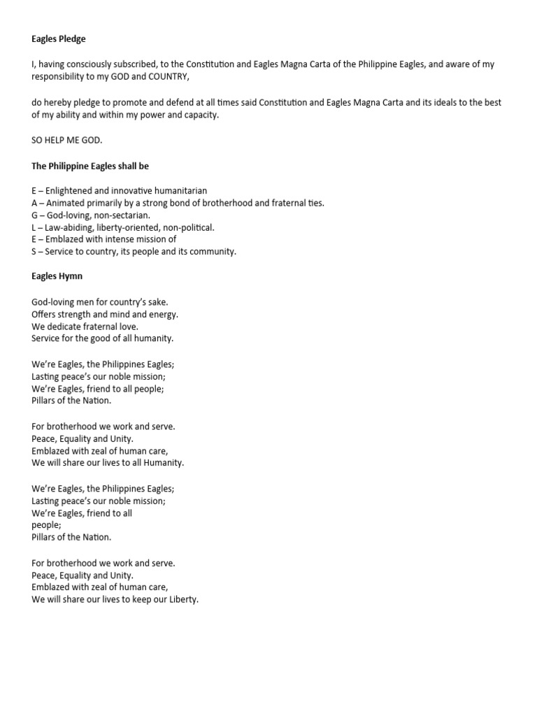 Eagles Pledge | PDF