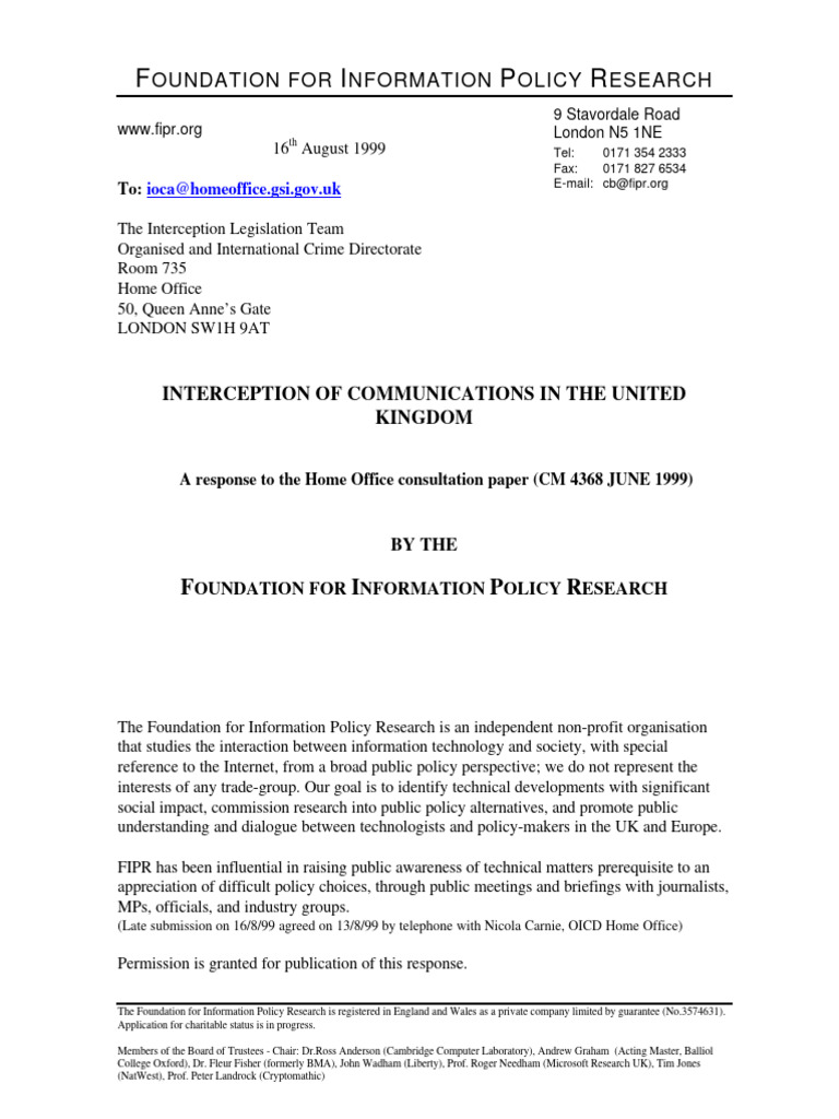 Intercept_Comms_1999 | PDF | Computer Network | Internet