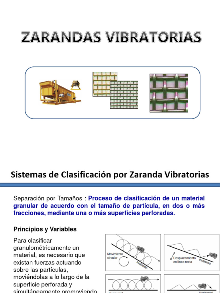 TEMA 4 Clasificación Por Tamaño - ZARANDAS | PDF | Probabilidad | Metrología