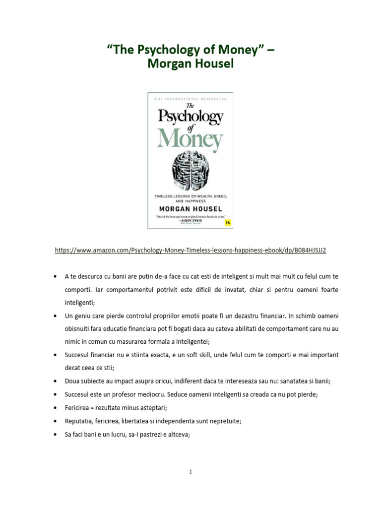 The Psychology of Money | PDF