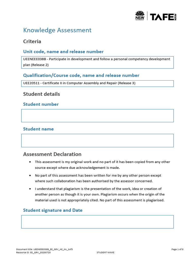 UEENEEE038B EE GRV AE KN 1of3 | PDF | Plagiarism | Computing