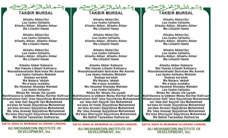 Takbir Mursal 2023 | PDF