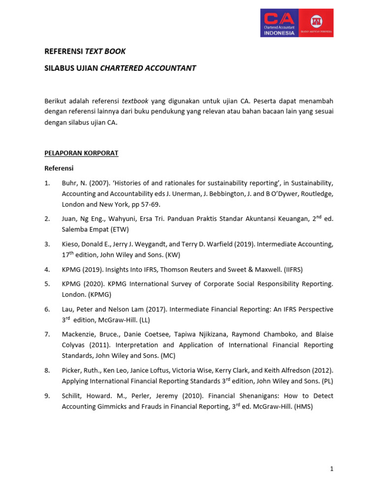 Referensi Ujian Chartered Accountant | PDF | Financial Economics ...