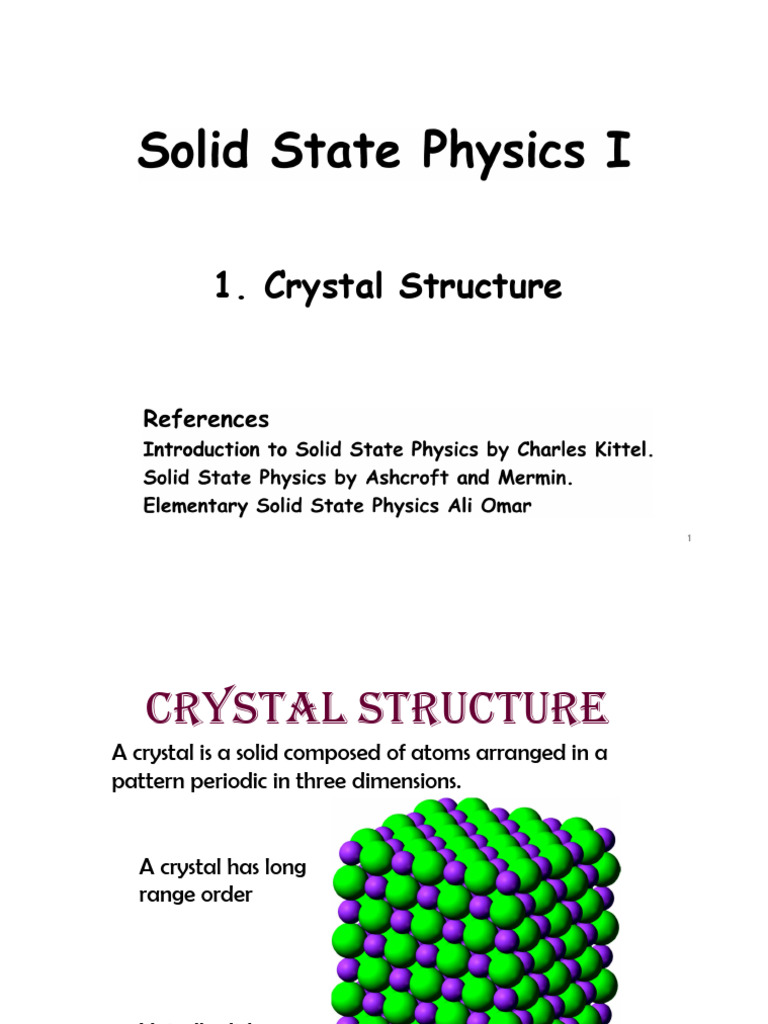 Crystal Structure Notes | PDF | Crystal Structure | Phases Of Matter