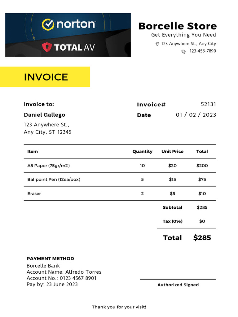 White Simple Invoice | PDF