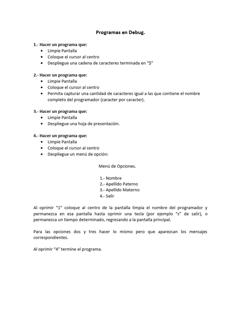 Programas en Debug | PDF | Informática | Tecnología