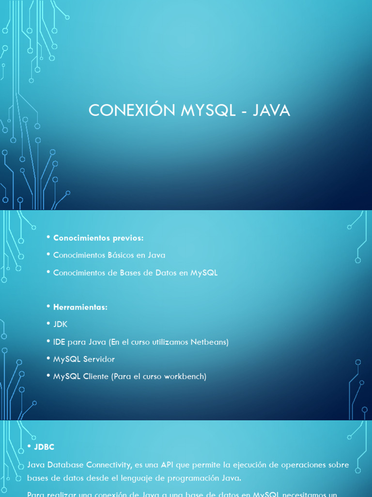 Conexión Mysql - Java | PDF | Mi sql | Bases de datos