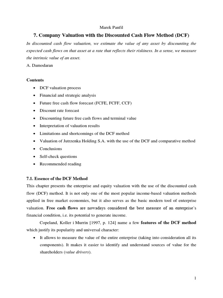DCF Valuation | PDF | Discounted Cash Flow | Valuation (Finance)