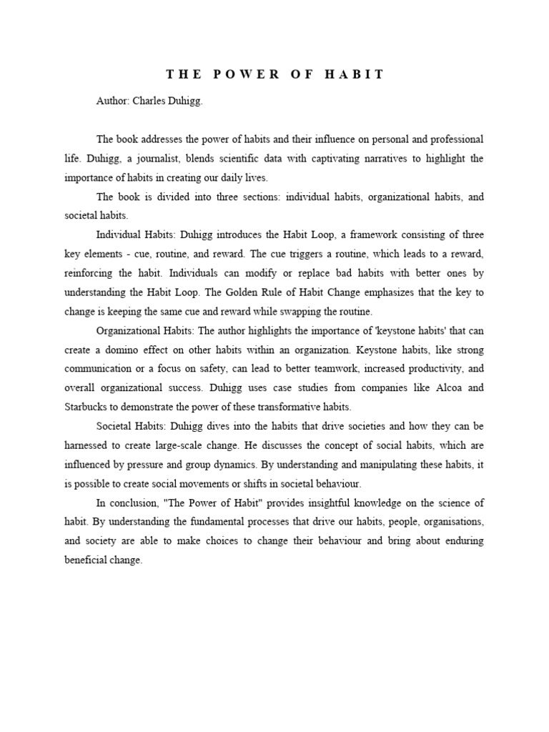 Understanding the Power of Habit | PDF | Career & Growth