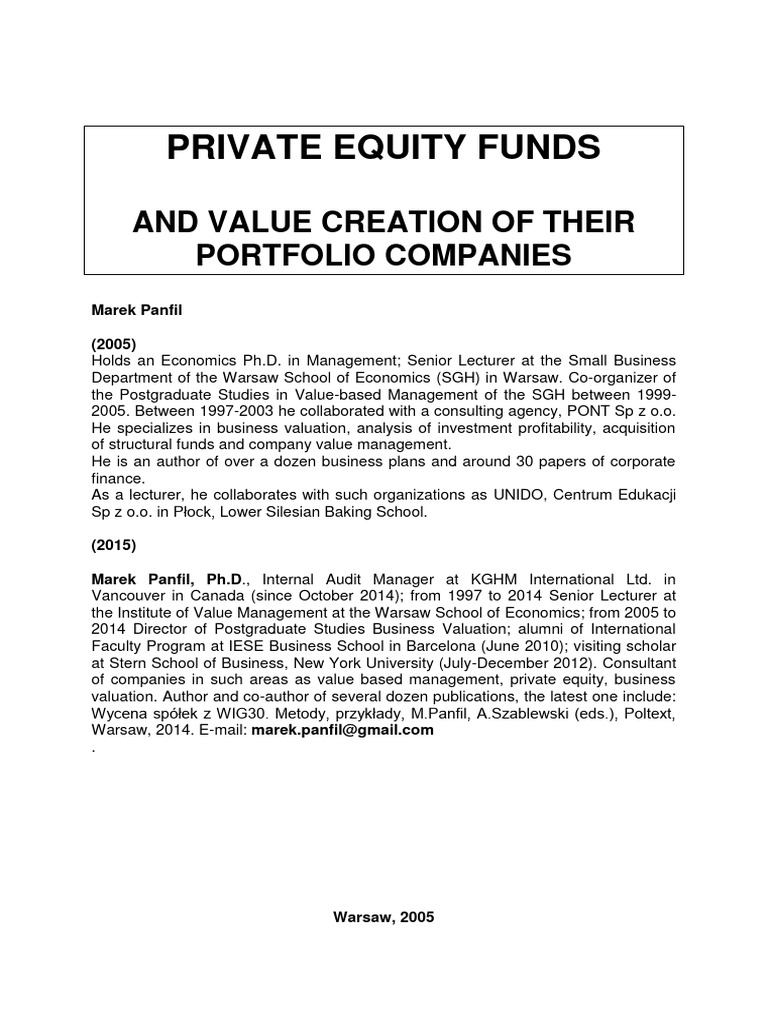 Private Equity Funds | PDF | Corporate Finance | Venture Capital
