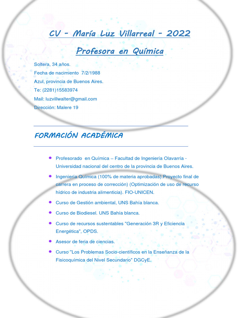 CV LV 2022 | PDF | Laboratorios | Maestros