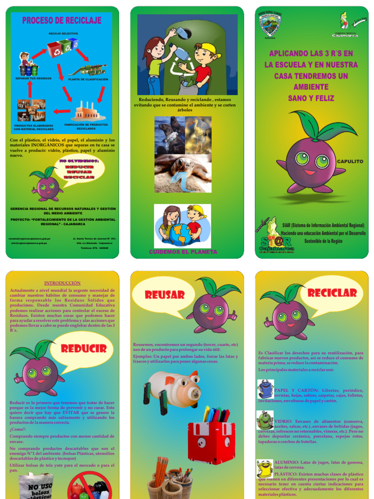 Triptico de Las 3r | PDF | Reciclaje | Residuos