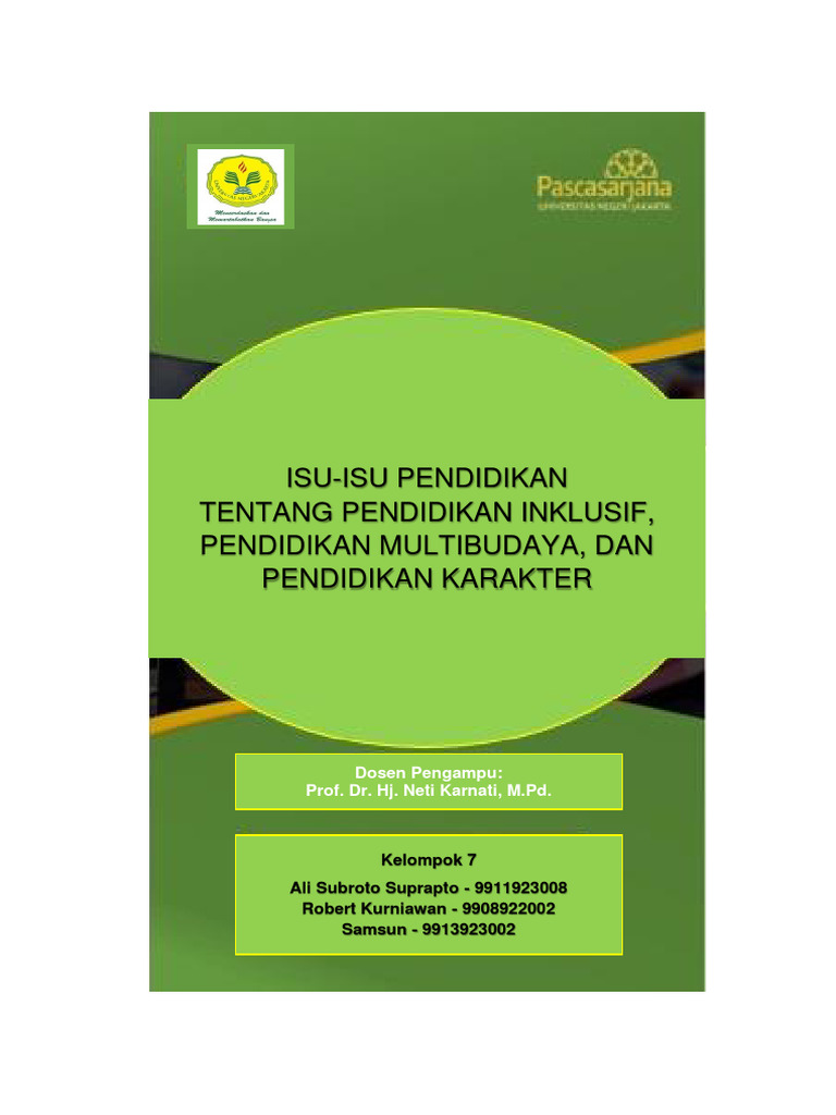 Makalah Kel.7 - Isu-Isu Pendidikan Tentang Pendidikan Inklusif ... Makalah Kel.7 - Isu-Isu Pendidikan Tentang Pendidikan Inklusif ...