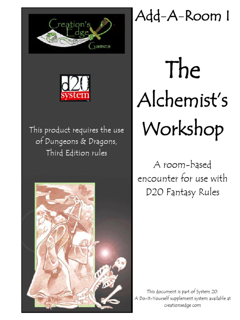 d20 Creation's Edge Games Add-A-Room I - The Alchemist's Workshop | PDF | D20 System | License