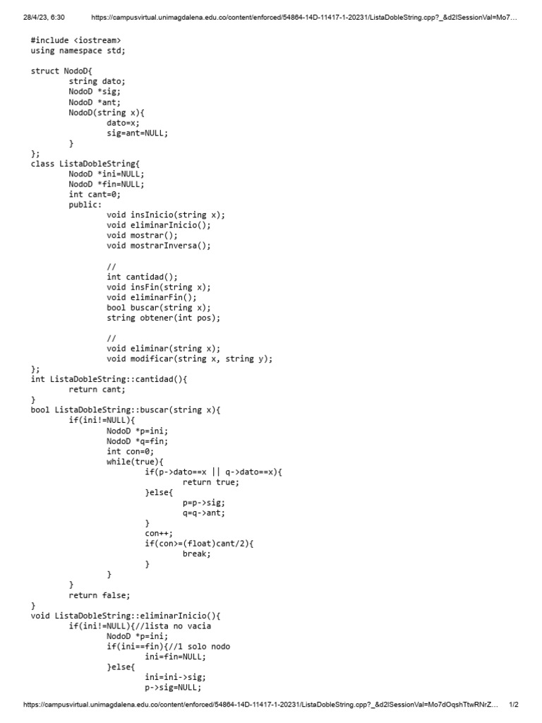 Lista Doble String | PDF | Programación de computadoras | Ingeniería de software