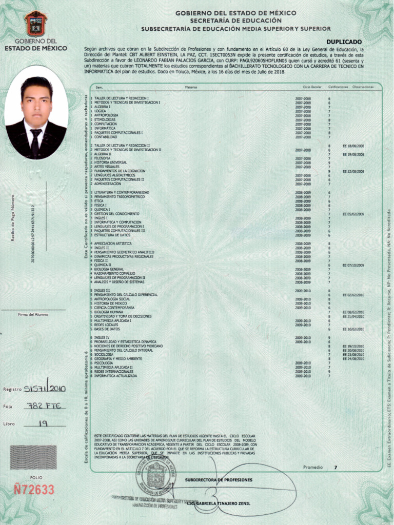 11 - Comprobante de Estudios | PDF