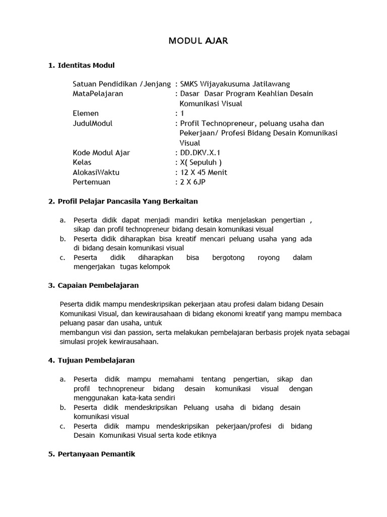 Modul Ajar DKV | PDF