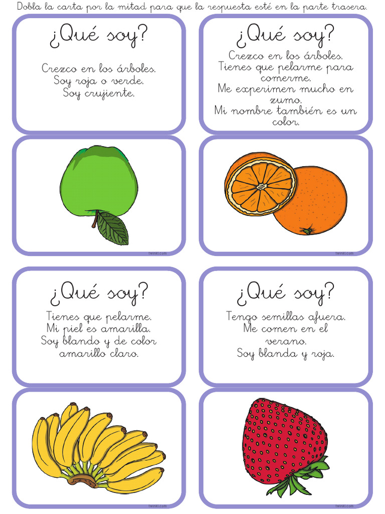 Adivinanzas de Comidas Saludables | PDF | Alimentos | Cocina de las ...