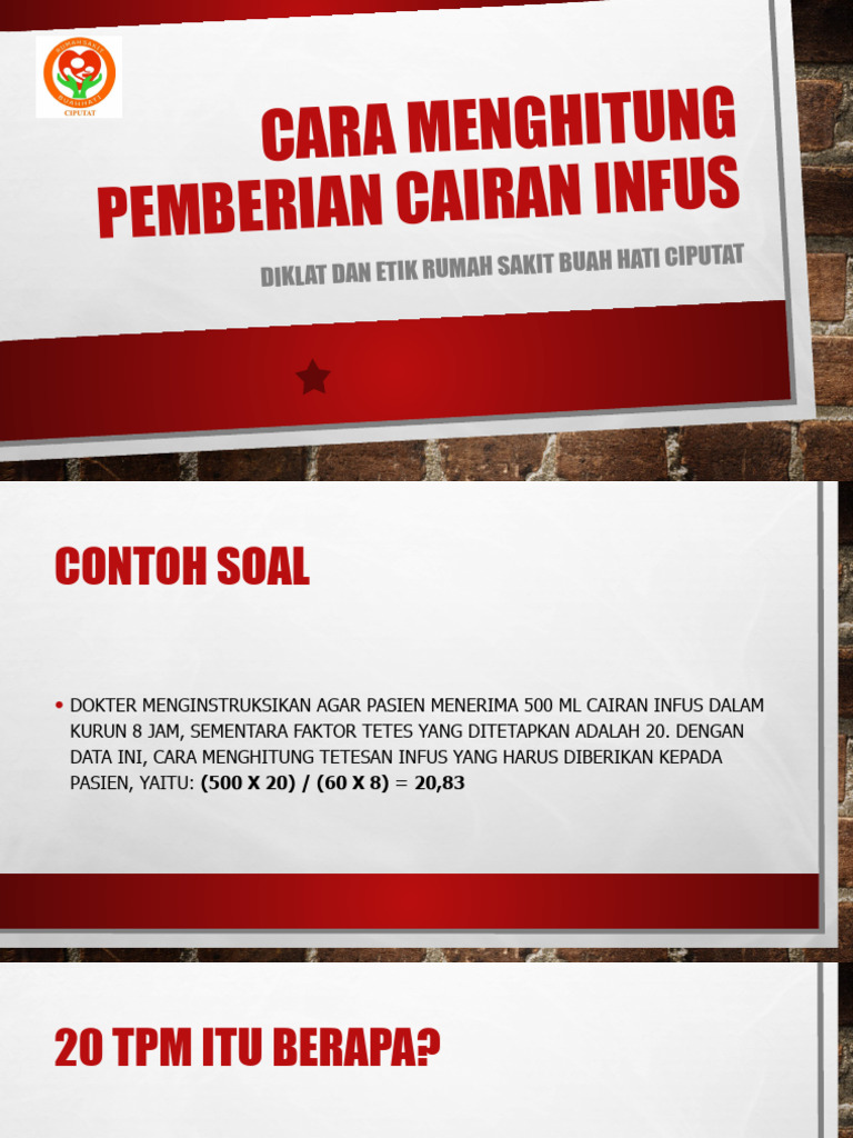 Cara Menghitung Pemberian Cairan Infus | PDF