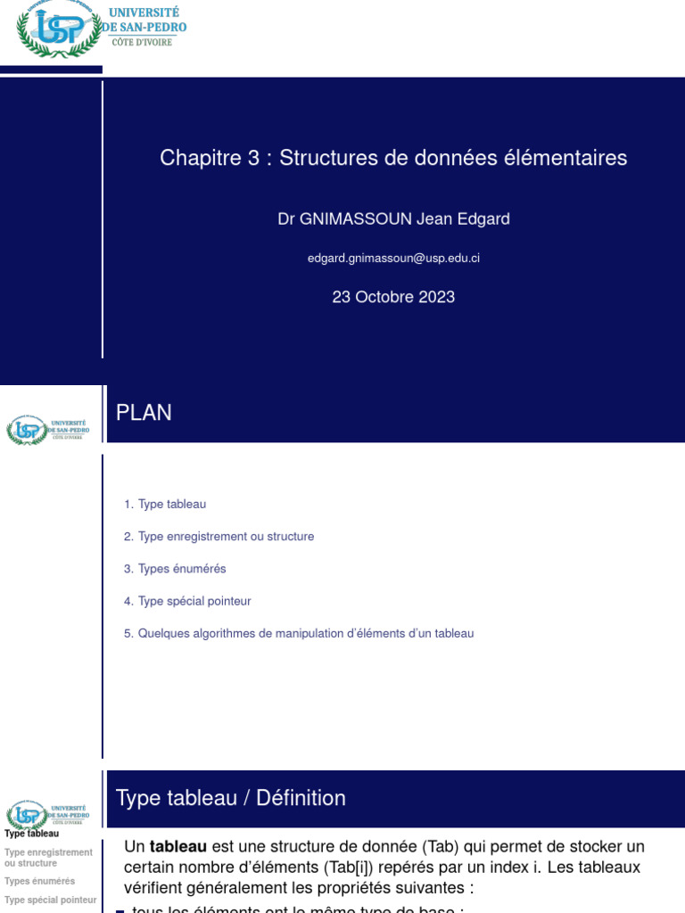 Chap2 Algo | PDF | Pointeur (programmation) | Variable (informatique)