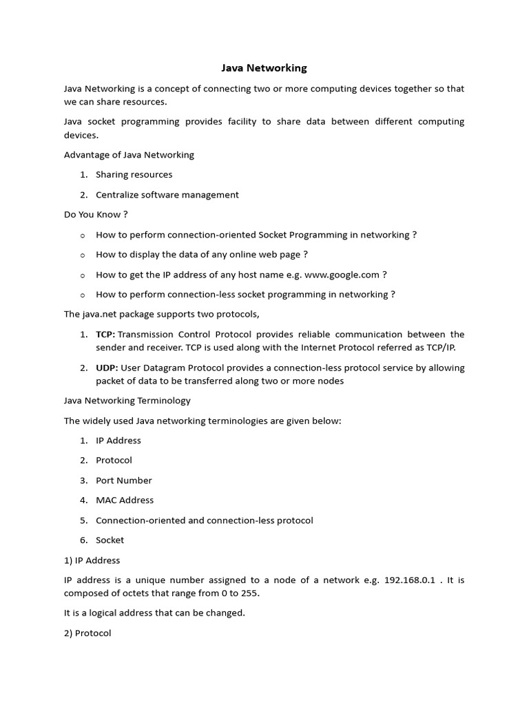 Java Networking Download Free Pdf Computer Network Port Computer Networking