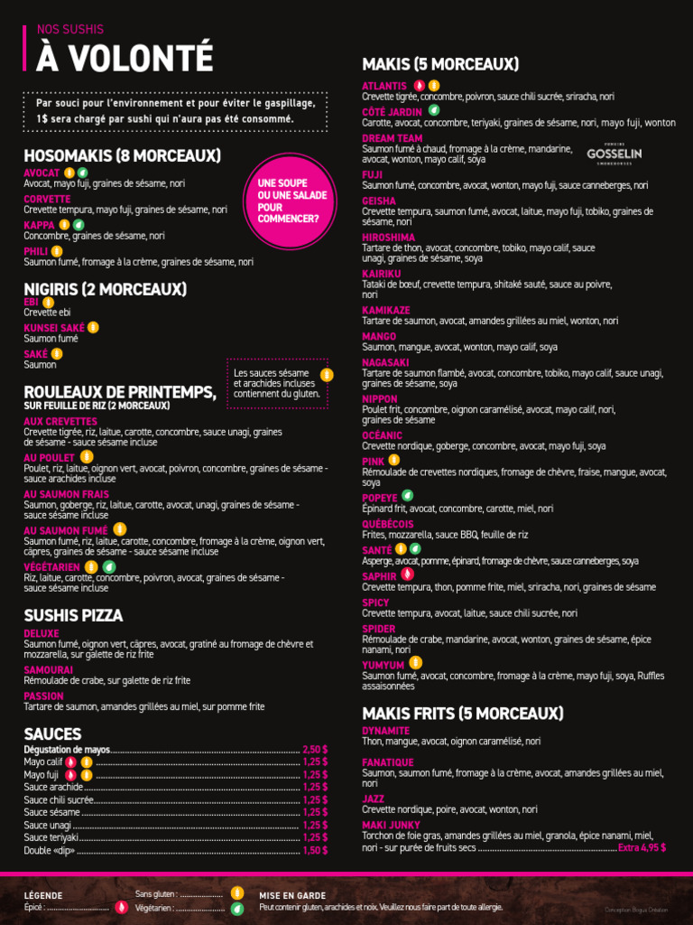 Menu de Sushis Variés et Créatifs | PDF | Sushi | sauce