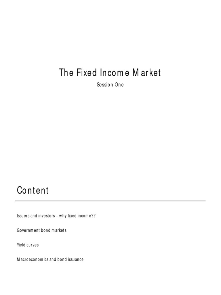 Understanding the Fixed Income Market | PDF | Bonds (Finance) | Fixed ...