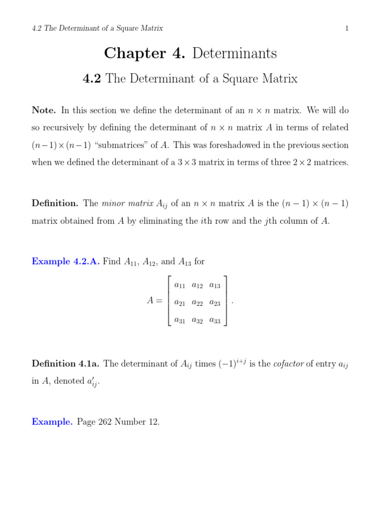 c4s2 Pdfdeterminant | PDF | Determinant | Matrix (Mathematics)