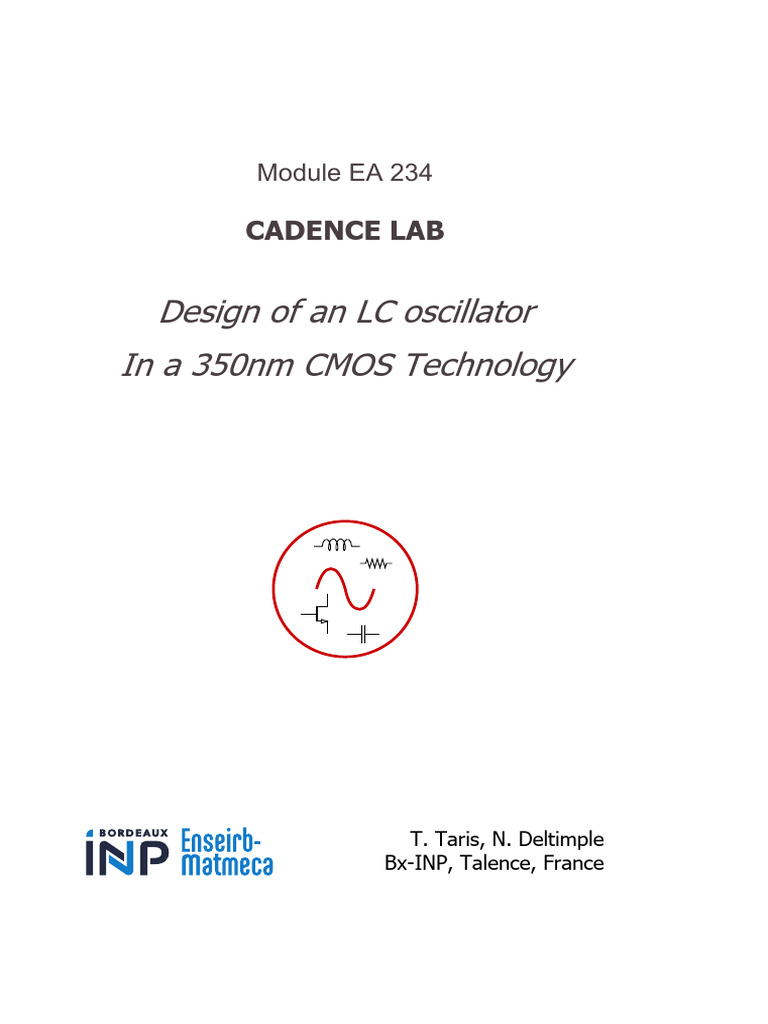 LC Oscillator LAB 350nm | PDF | Electronic Oscillator | Inductor