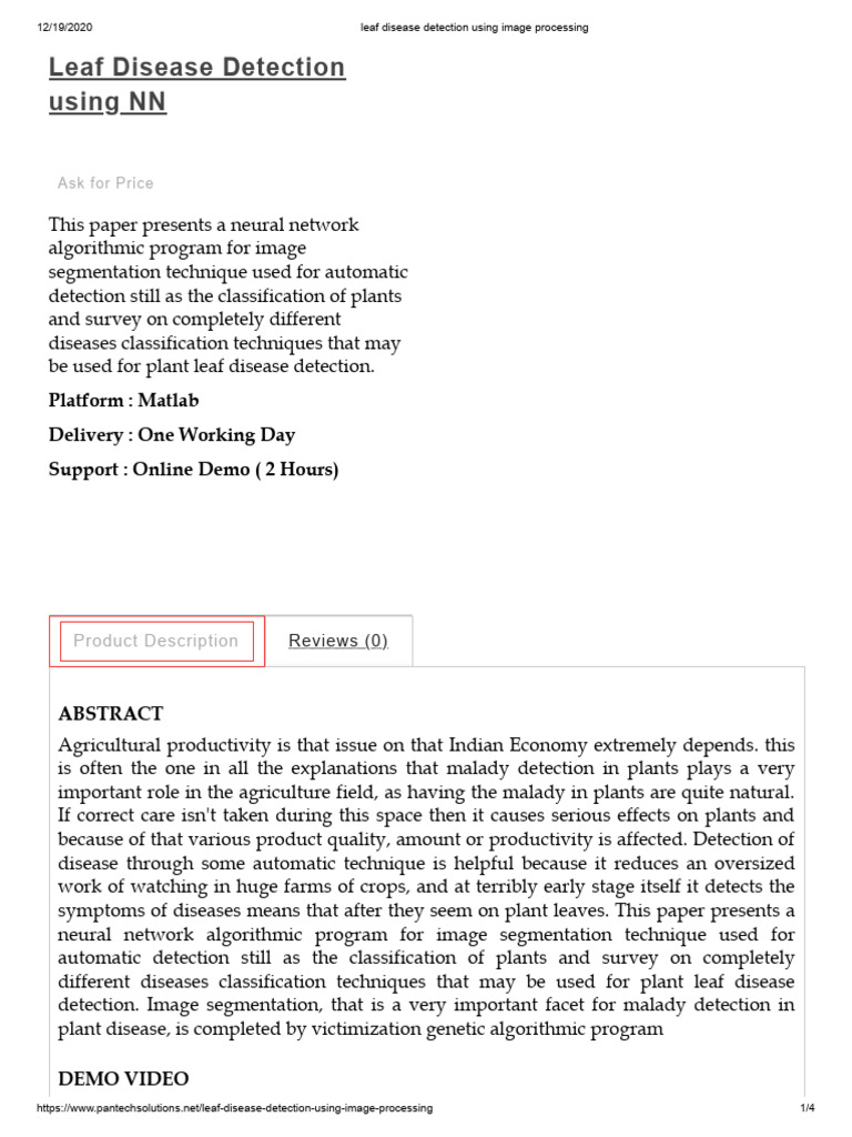 Leaf Disease Detection Using Image Processing Pdf Statistical Classification Cognitive Science