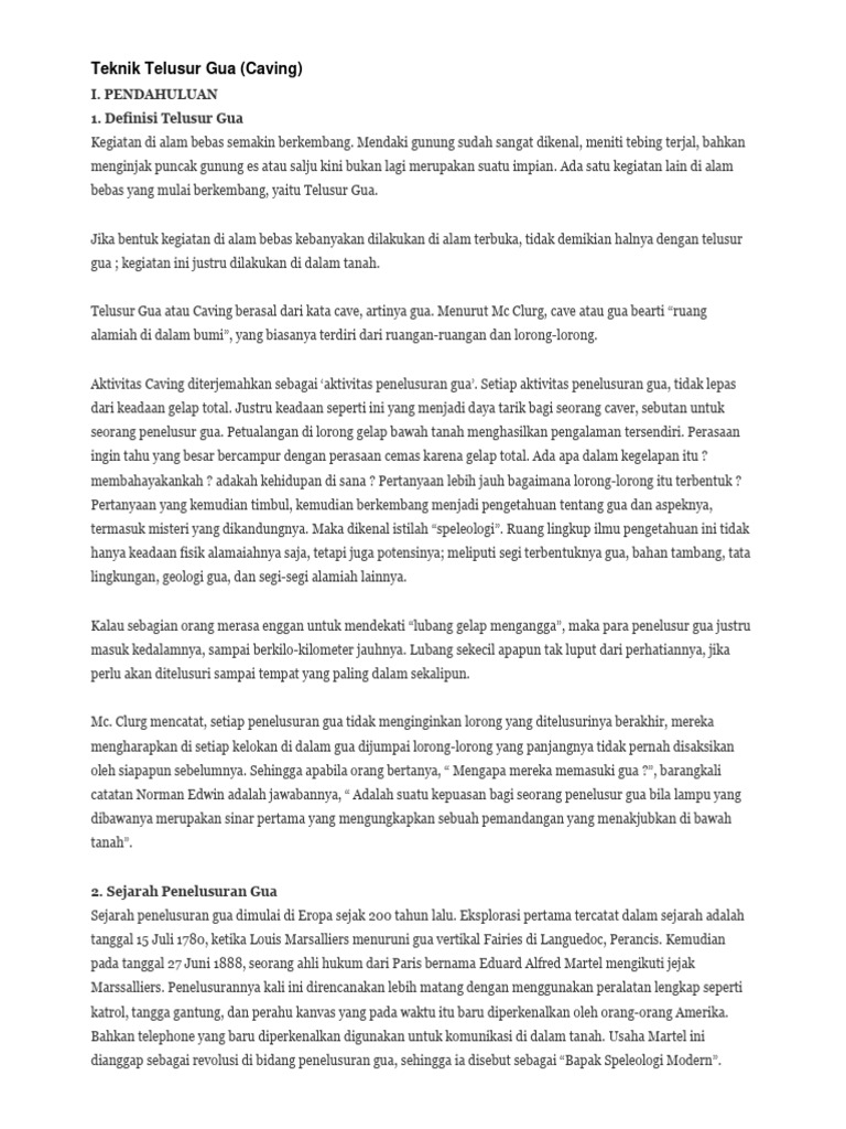 Teknik Telusur Gua | PDF