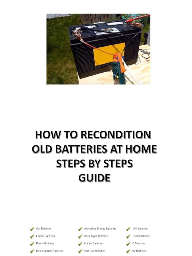 How To Recondition Batteries at Home Book | PDF