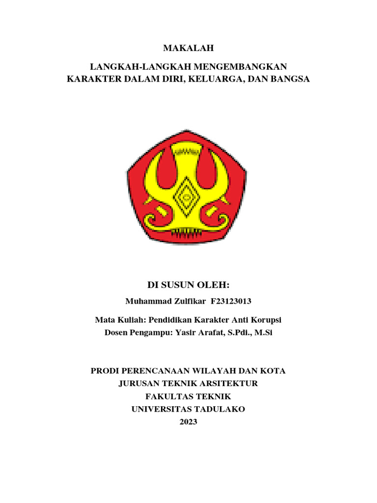 Tugas UTS Makalah Pendidikan Karakter Anti Korupsi | PDF | Karier & Perkembangan