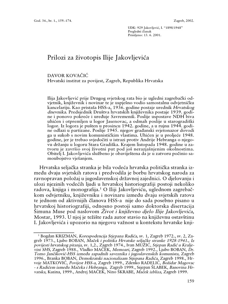 Prilozi Za Æivotopis Ilije Jakovljeviêa | PDF