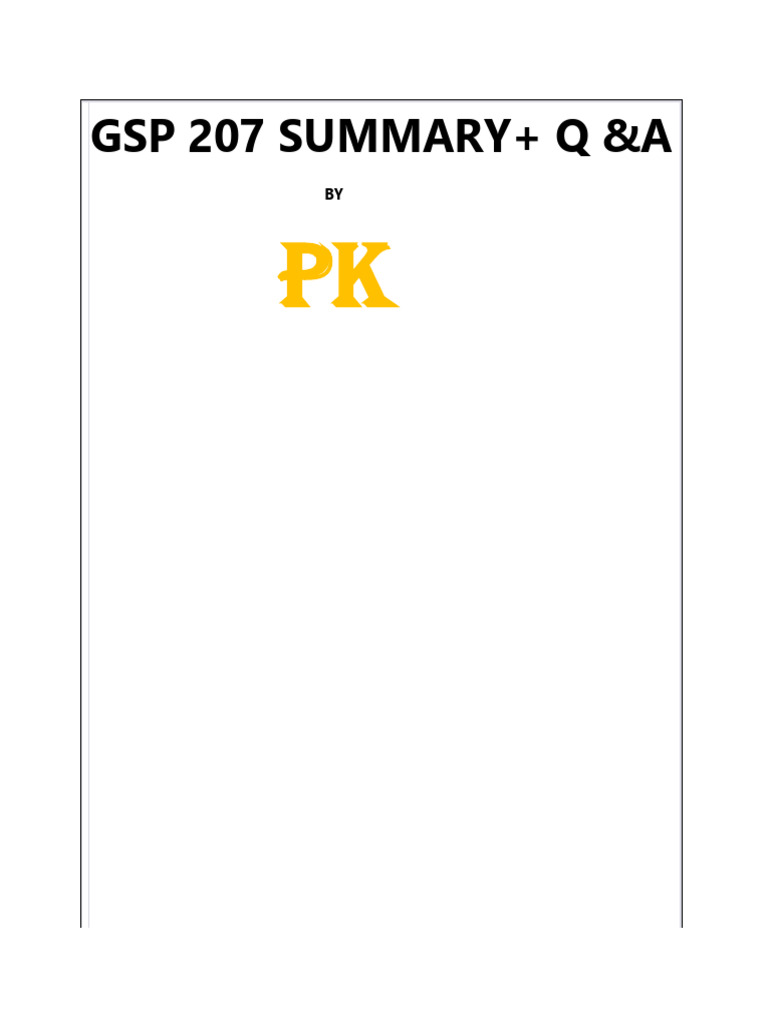 GSP 207 Summary + Q and A .DONE BY PK? | PDF | Epistemology | Rationalism