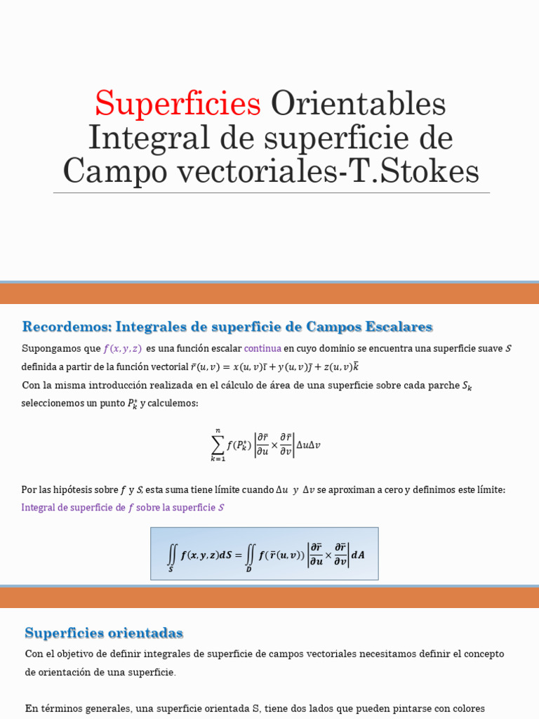 Superf Orientada | PDF | Integral | Vector Euclidiano