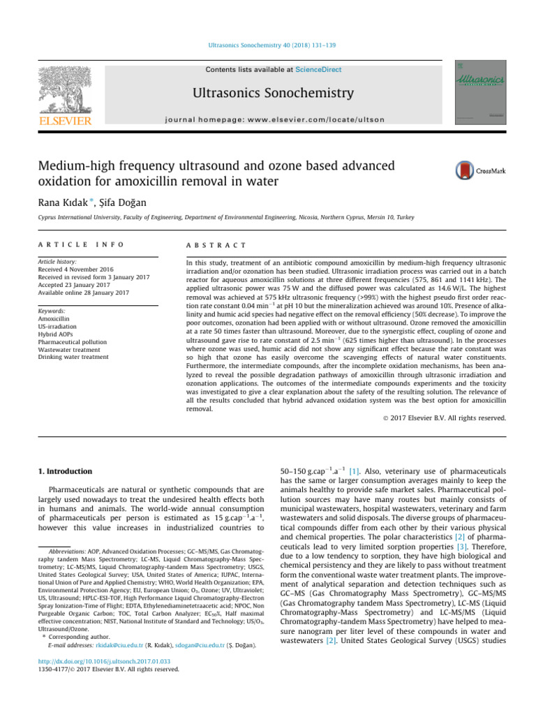 Química amoxicilina | PDF | Ozone | Alkalinity