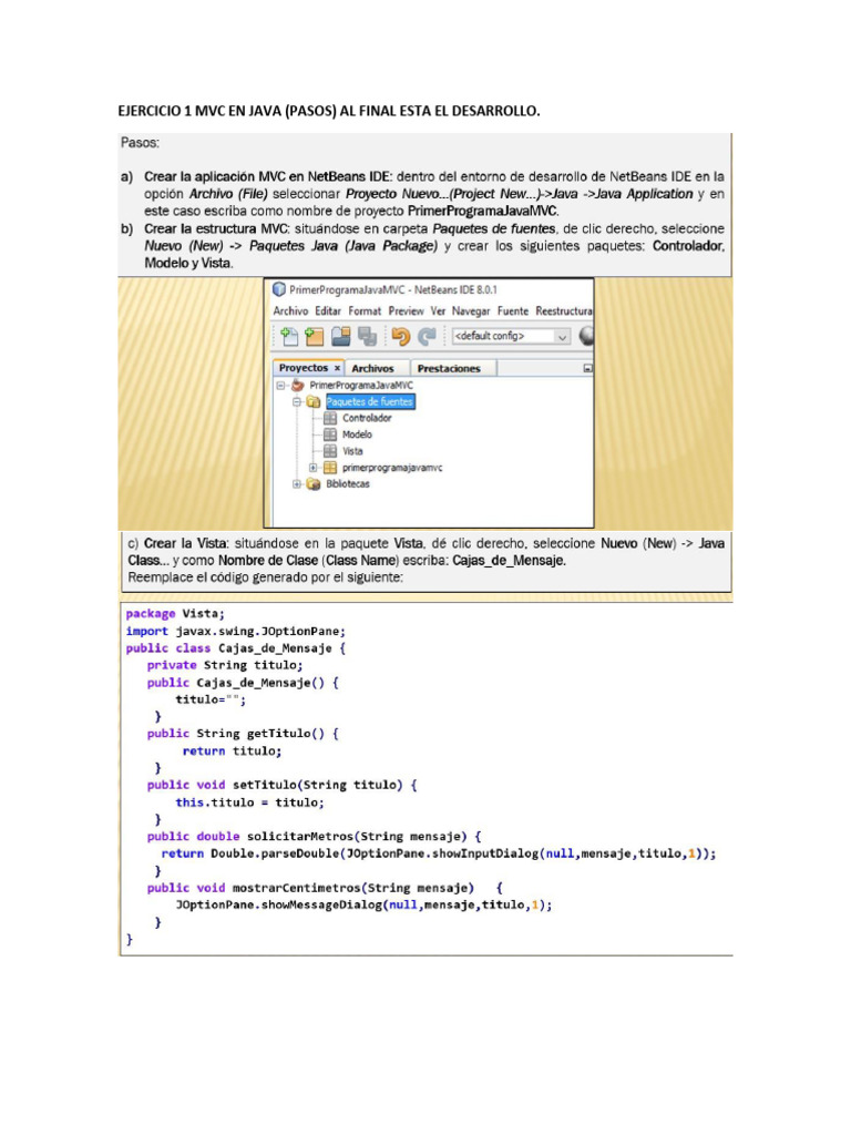 Ejercicio 1 MVC en Java | PDF Ejercicio 1 MVC en Java | PDF