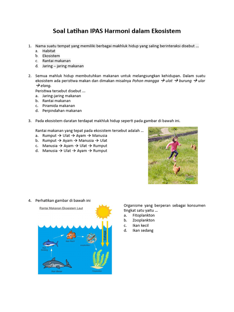 Soal Latihan Harmoni Dalam Ekosistem | PDF
