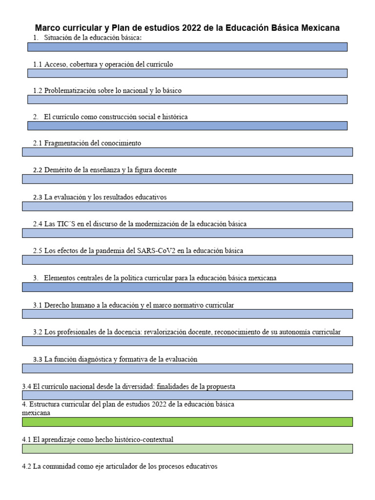 Marco Curricular y Plan de Estudios 2022 de La Educación Básica Mexicana | PDF