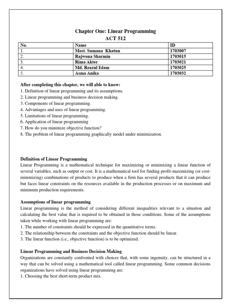 Linear Programming | PDF | Linear Programming | Mathematical Optimization