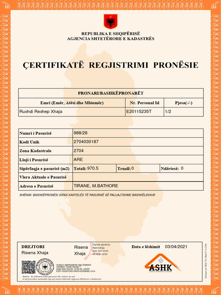 Certifikate Pronesie App 181585 1 | PDF